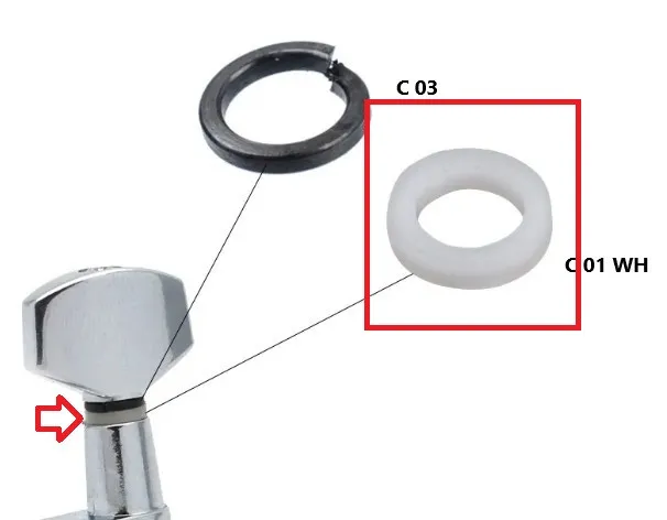 Partsland Guitar Tuning Key Washers Plastic - Guitar & Bass Parts ...